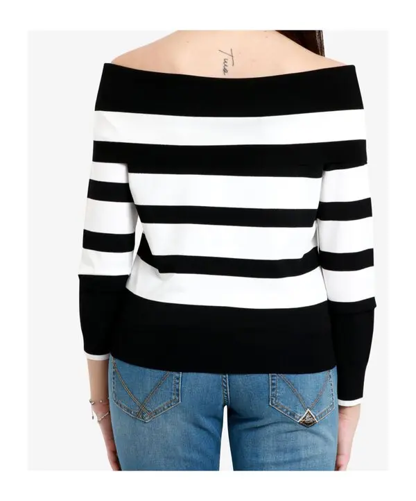 KAOS Boat Neck Striped Sweater
