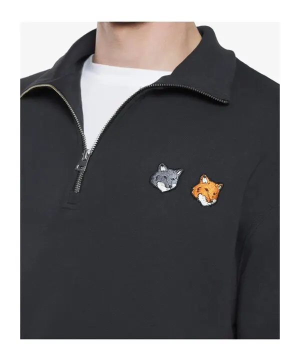 Maison Kitsuné Double Fox Head Half Zip Sweatshirt