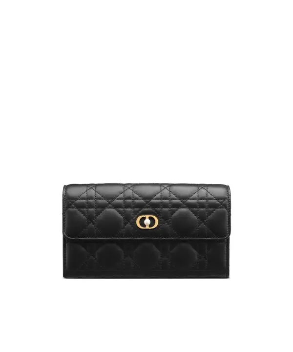 Dior Jolie Orchid Long Wallet - Black