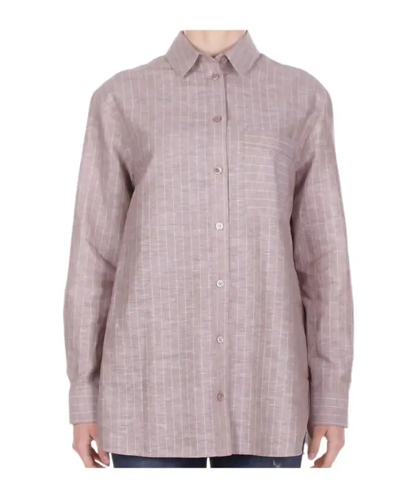 Max Mara Studio Striped Button-up Shirt - Nude