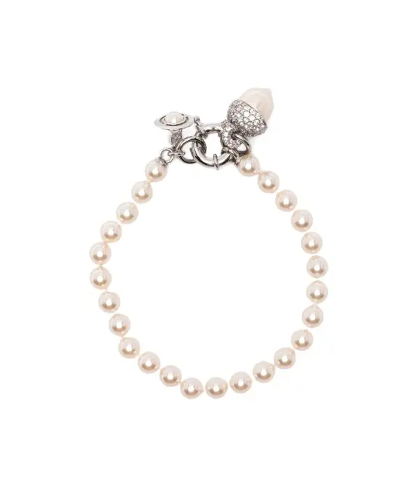 VIVIENNE WESTWOOD Acorn Pendant Bracelet - Silver/white