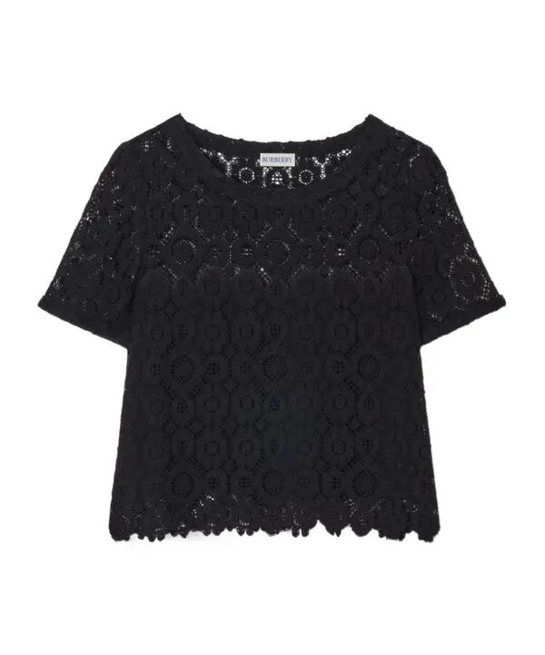 Burberry Floral Lace Blouse - Black