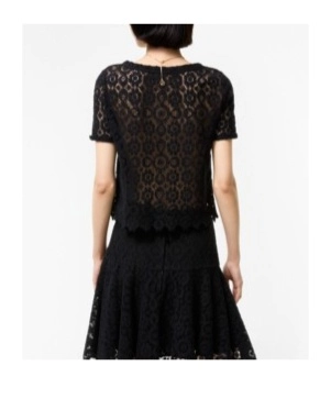 Burberry Short-sleeve Floral Lace Blouse