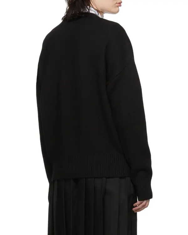 AMI Paris Logo Intarsia Crewneck Knitted Jumper