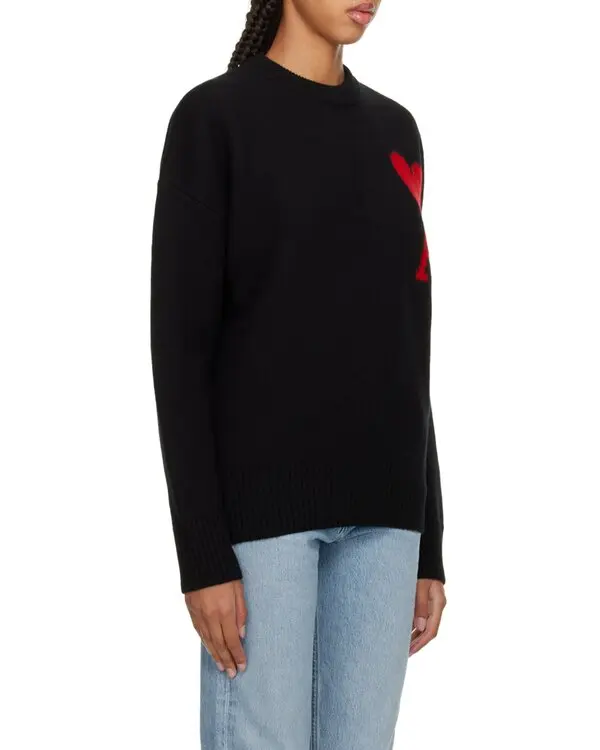 AMI Paris Logo Intarsia Crewneck Knitted Jumper
