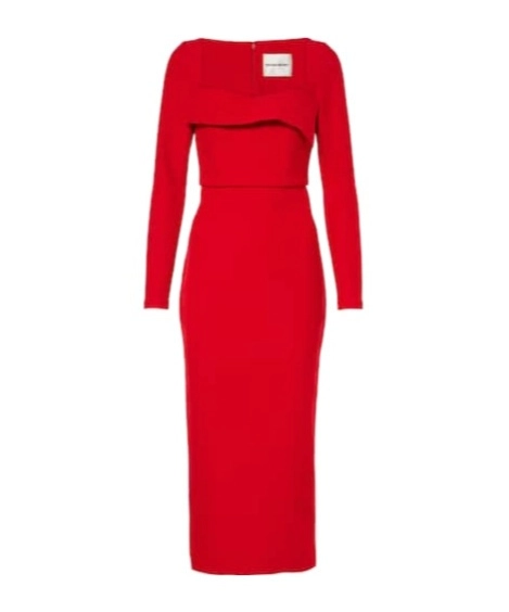 Roland Mouret Draped Crêpe Midi Dress - Red