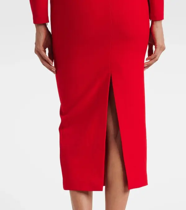 Roland Mouret Draped Crêpe Midi Dress
