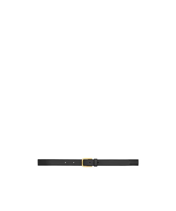 Saint Laurent Ceinture Minimale En Cuir Lisse - Black
