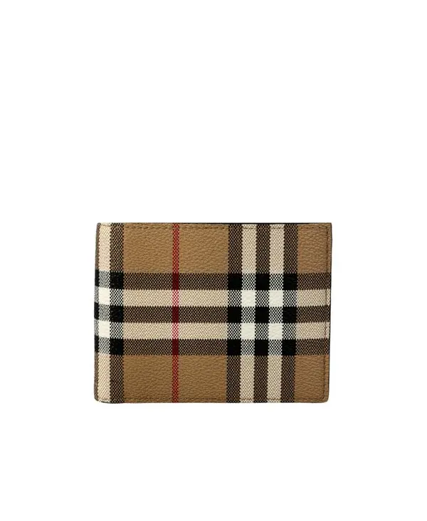 Burberry Checked Bifold Wallet - Brown