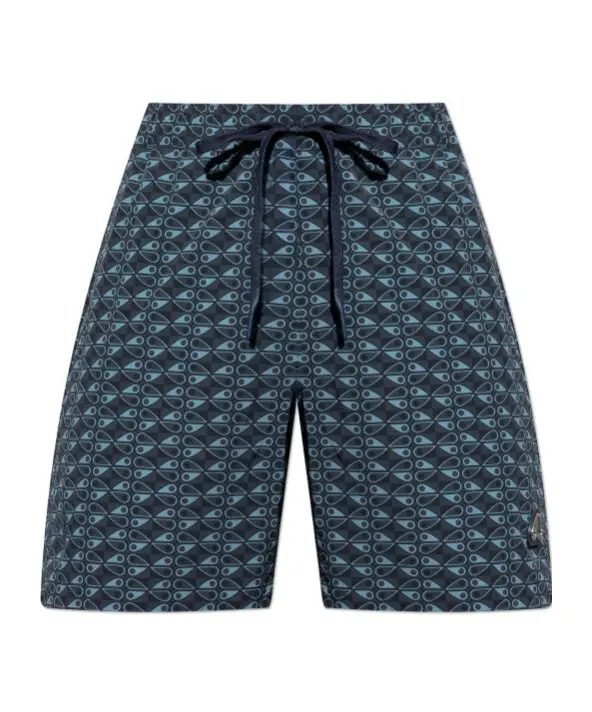 Moose Knuckles Monogram-pattern Swim Shorts - Black