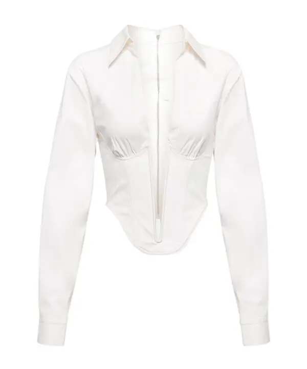 DION LEE Deep V-neck Zip-up Hoodie