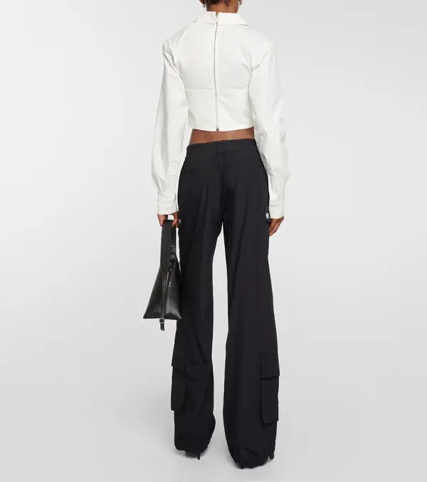 DION LEE Deep V-neck Zip-up Hoodie