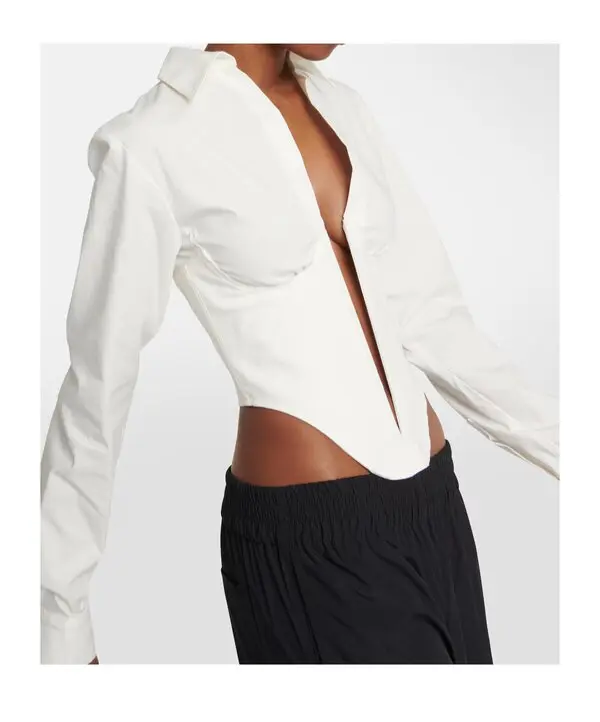 DION LEE Deep V-neck Zip-up Hoodie