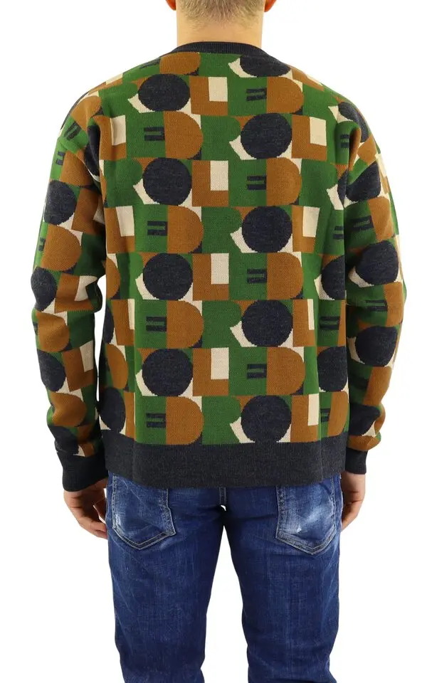 Drole De Monsieur Round Collar Long Sleeve Sweater