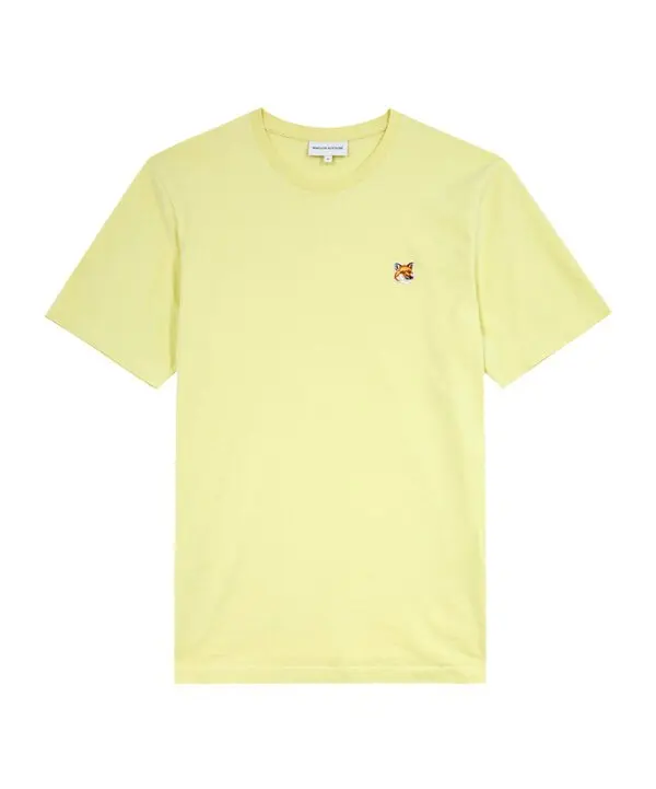 Maison Kitsuné Fox Head Patch Crewneck T-shirt - Yellow