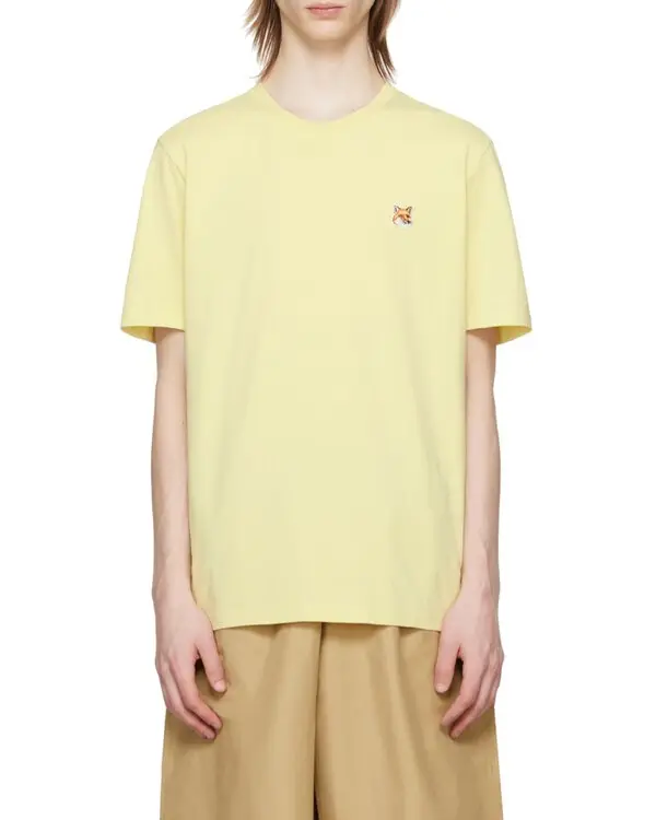 Maison Kitsuné Fox Head Patch Crewneck T-shirt - Yellow