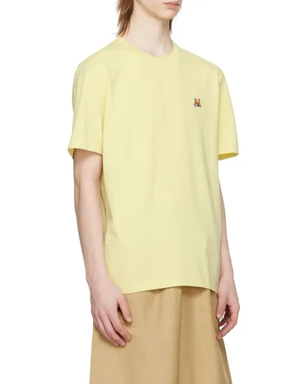 Maison Kitsuné Fox Head Patch Crewneck T-shirt - Yellow