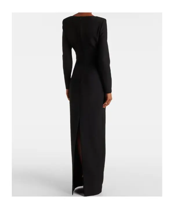 Roland Mouret Floral Appliqué Crêpe Gown - Black