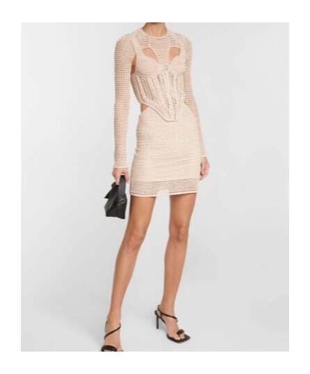DION LEE Crocheted Corset Minidress