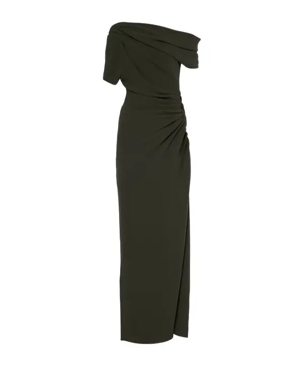 Simkhai Kally Draped One-shoulder Crêpe Gown - Everest