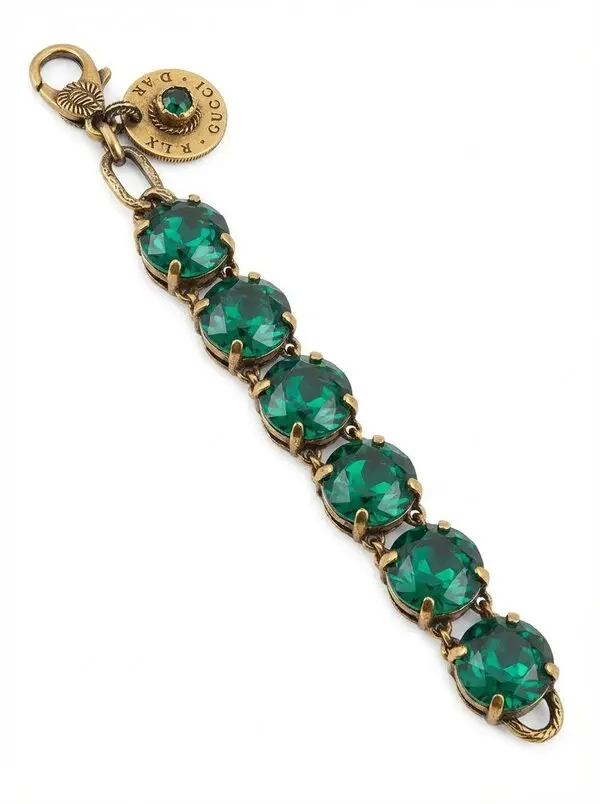 Gucci Crystal Coin Lobster Clasp Bracelet - Green