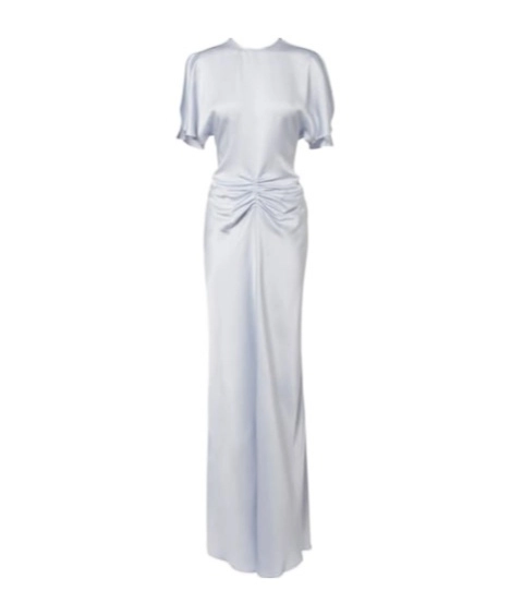 Victoria Beckham Gathered Satin Gown - White
