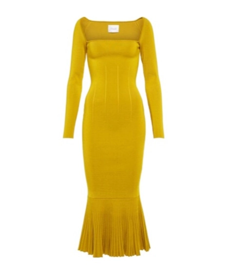 Galvan Atalanta Ribbed-knit Midi Dress