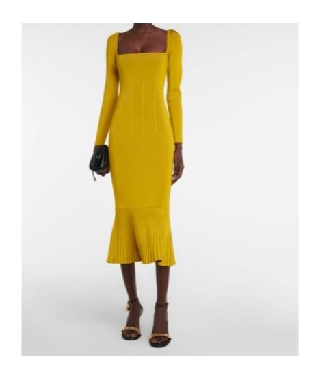 Galvan Atalanta Ribbed-knit Midi Dress