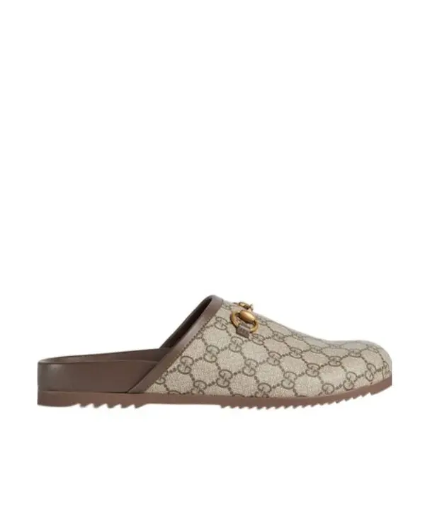 Gucci Monogrammed Horsebit Slides