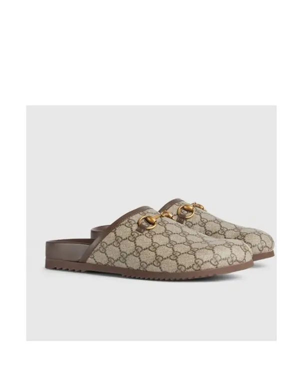 Gucci Monogrammed Horsebit Slides