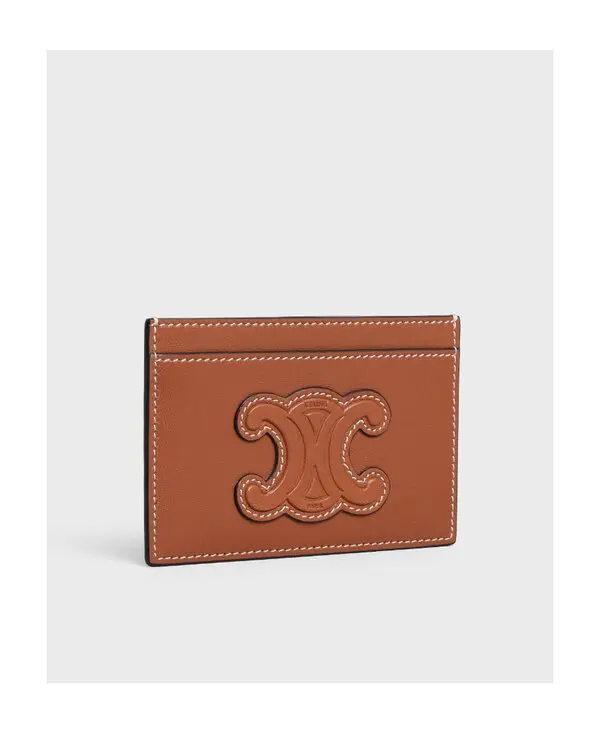 Celine Card Holder Cuir Triomphe In Smooth Lambskin