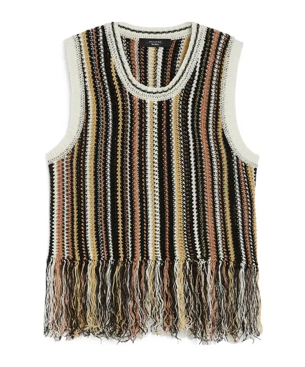 Max Mara Linen Top With Fringes