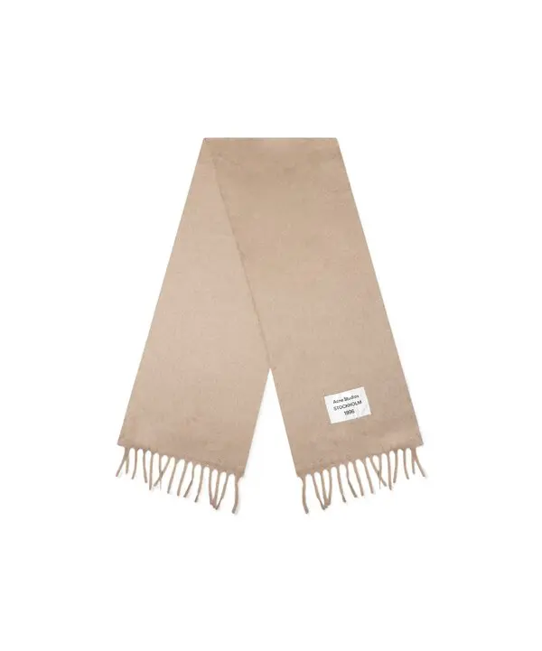 Acne Studios Logo Patch Fringed Scarf