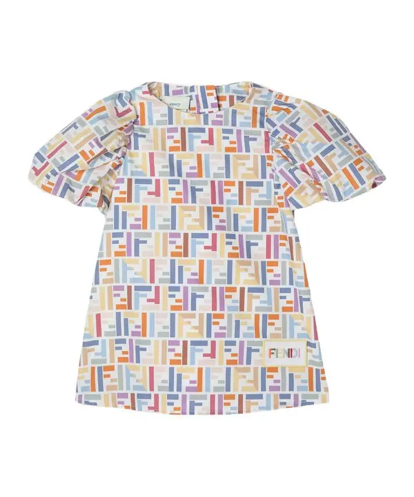 Fendi Ff-logo Puff-sleeve Dress