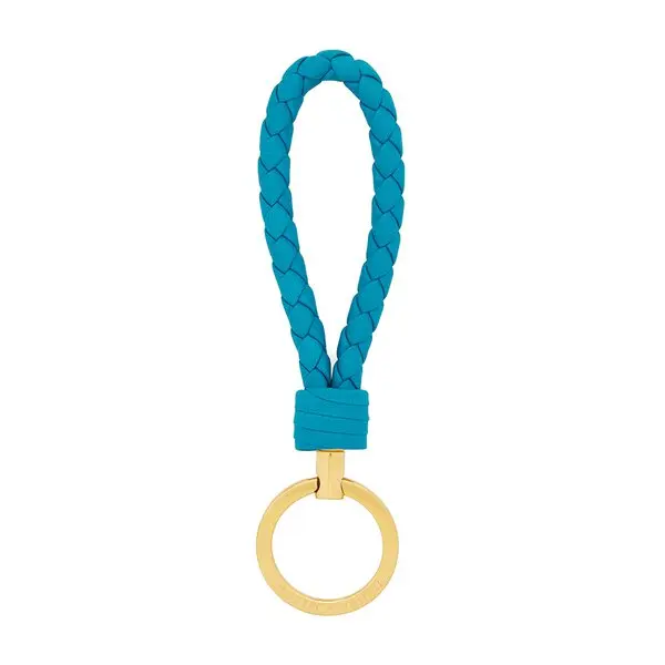 Bottega Veneta Intrecciato Key Ring - Blue