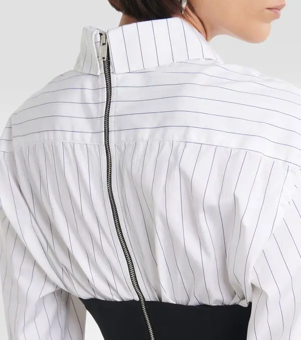 DION LEE Waist Cinching Striped Top