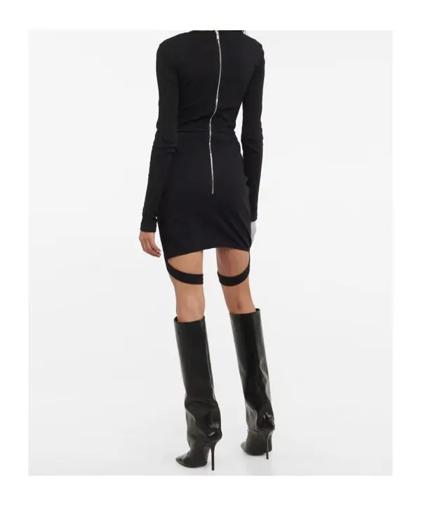 DION LEE Corset Ribbed-knit Cotton Minidress