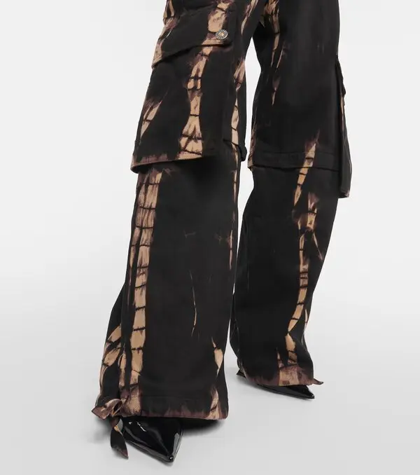 DION LEE Zigzag Printed Convertible Workwear Jeans