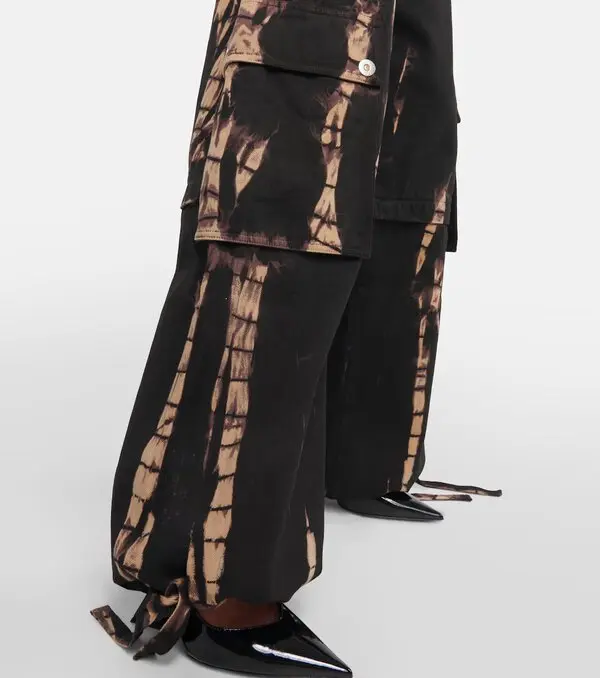 DION LEE Zigzag Printed Convertible Workwear Jeans