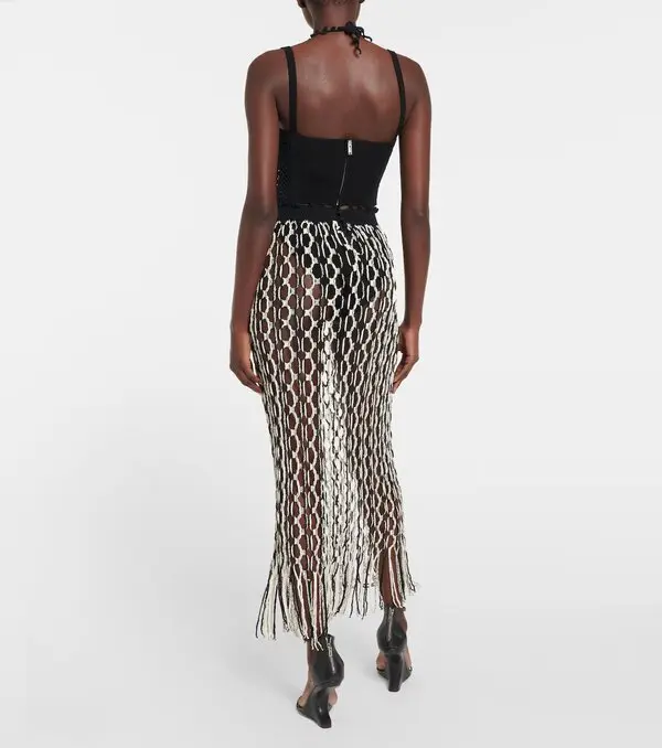 DION LEE Fishnet Decorative Skirt