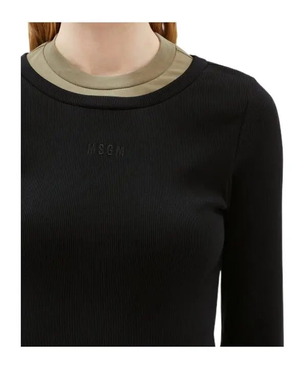MSGM Embroidered-logo Knitted Top