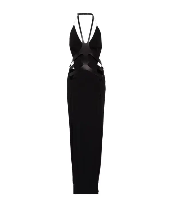 DION LEE Openwork Trimed Neckline Evening Gown