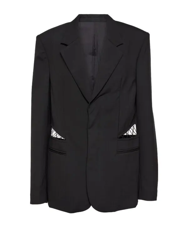 DION LEE Lace Trimed Cutout Suit Jacket