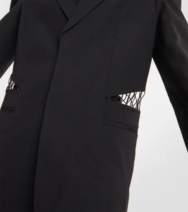 DION LEE Lace Trimed Cutout Suit Jacket