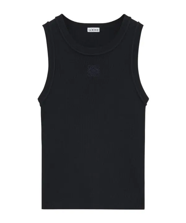 Loewe Anagram Tank Top In Stretch Viscose - Black