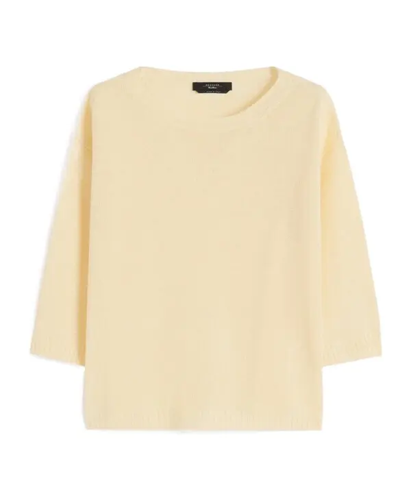 Max Mara Linen Three-quarter Sleeve Sweater - Nude