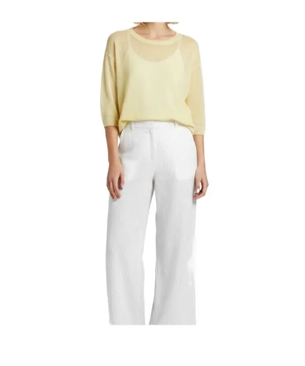 Max Mara Linen Three-quarter Sleeve Sweater
