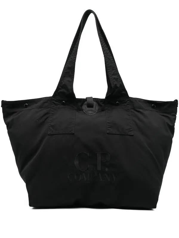 C.P. COMPANY Logo-embroidered Tote Bag - Black