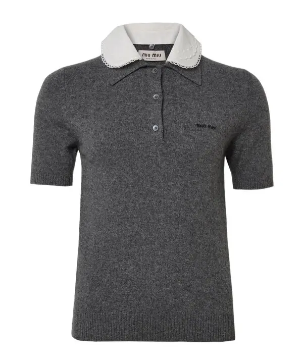 Miu Miu Polo Shirt With Peter Pan Collar