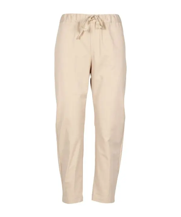 SEMICOUTURE High-waisted Casual Pants With Drawstring - Nude